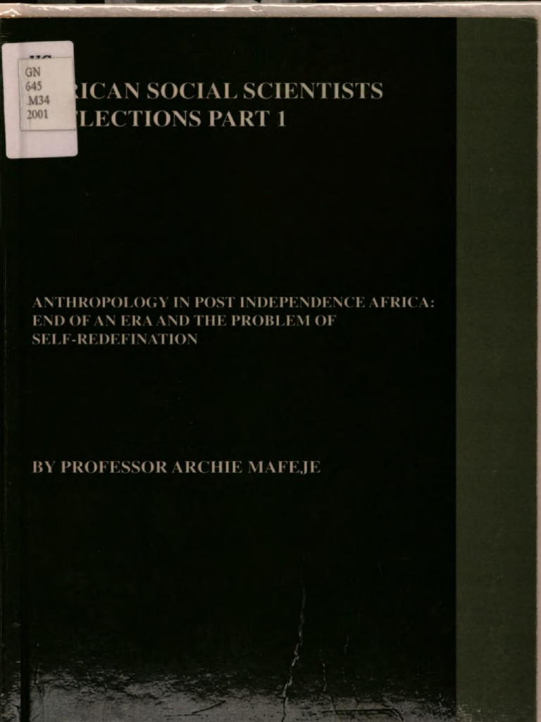 [African social scientists reflections, part 1] Archie Mafeje ...