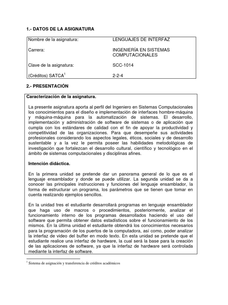 O ISIC-2010-224 Lenguajes de Interfaz | PDF | Lenguaje ensamblador ...