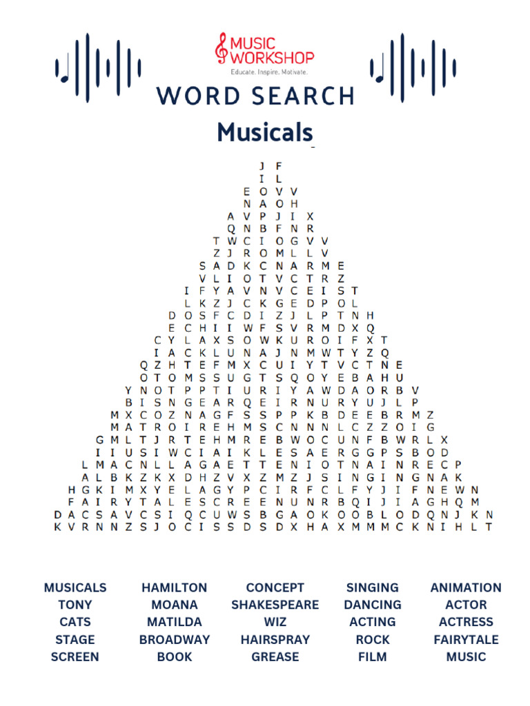 Musicals Word Search | PDF