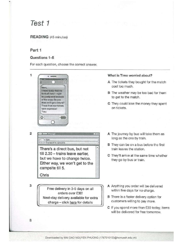b1 Preliminary 2 - Test1 | PDF