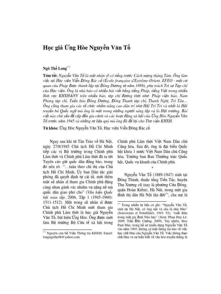 Nguyen Van To | PDF