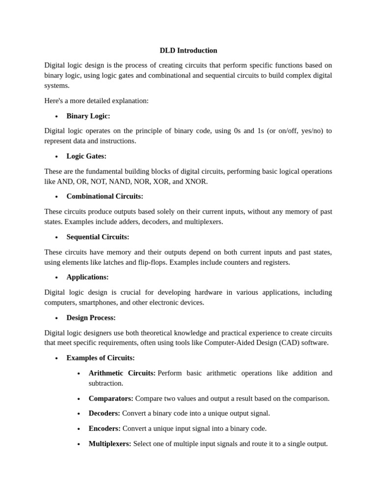 DLD Introduction | PDF