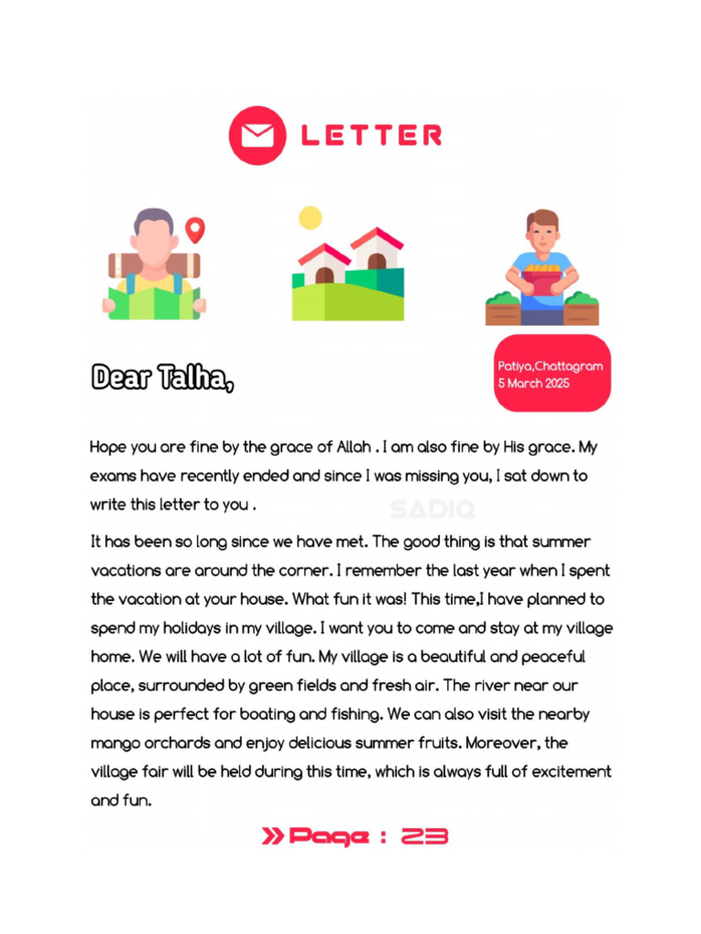 Letter Summer Vacation (PMHS) | PDF
