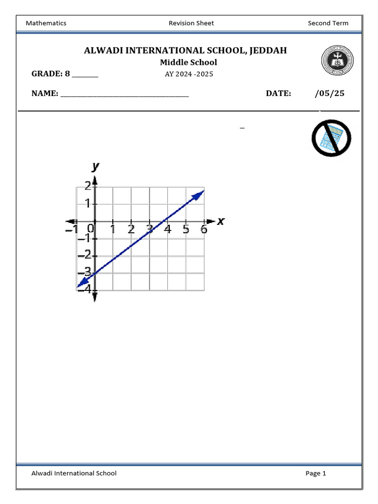 Revision Sheet Term 2(1-5) | PDF | Trigonometry | Mathematics