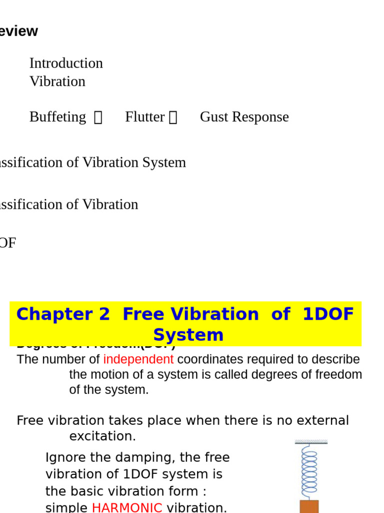 Chapter 2: Free Vibration of 1DOF System | PDF | Oscillation | Motion ...