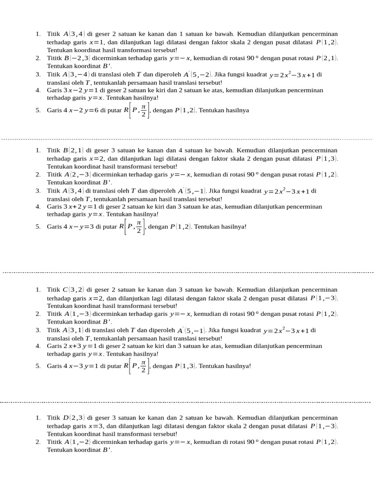 Ulangan Transformasi Geometri | PDF