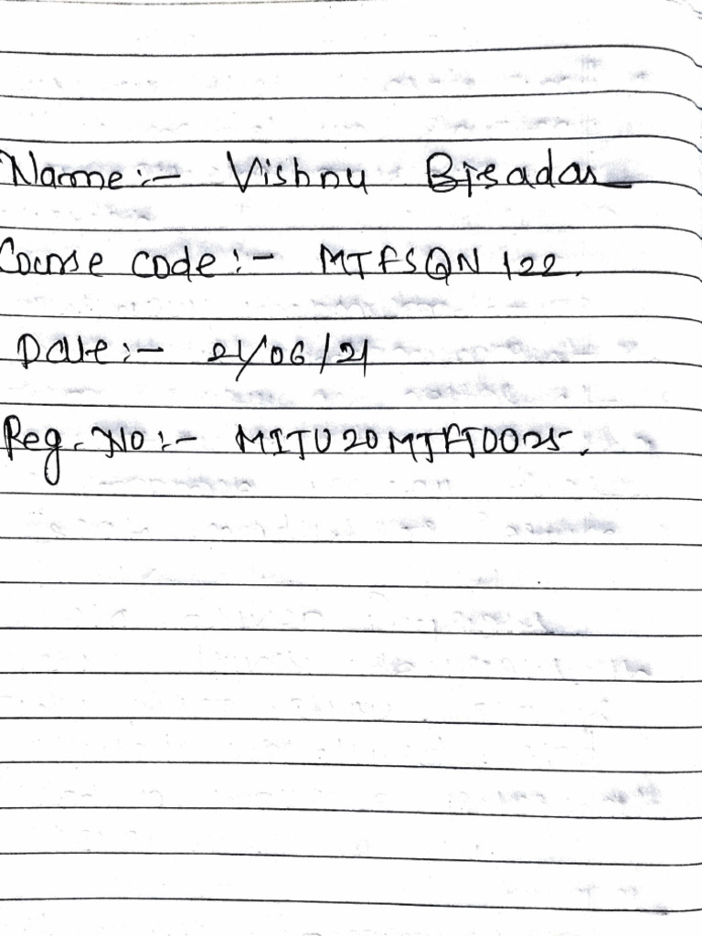 Vishnu Biradar MTFSQN 122 | PDF