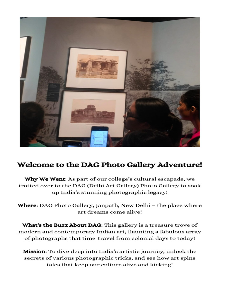 Welcome To The DAG Photo Gallery Adventure!: Why We Went | PDF ...