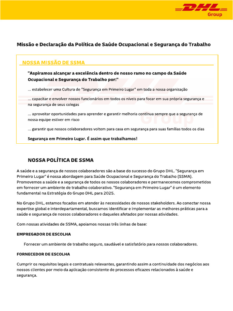 Política Global de HSE | PDF