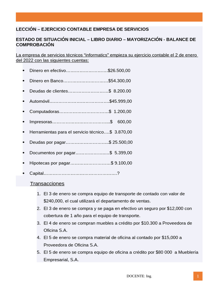 ejerc 2do Q 1 | PDF | Contabilidad | Industrias de servicio