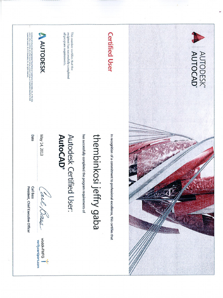 AutoCAD Certificate | PDF