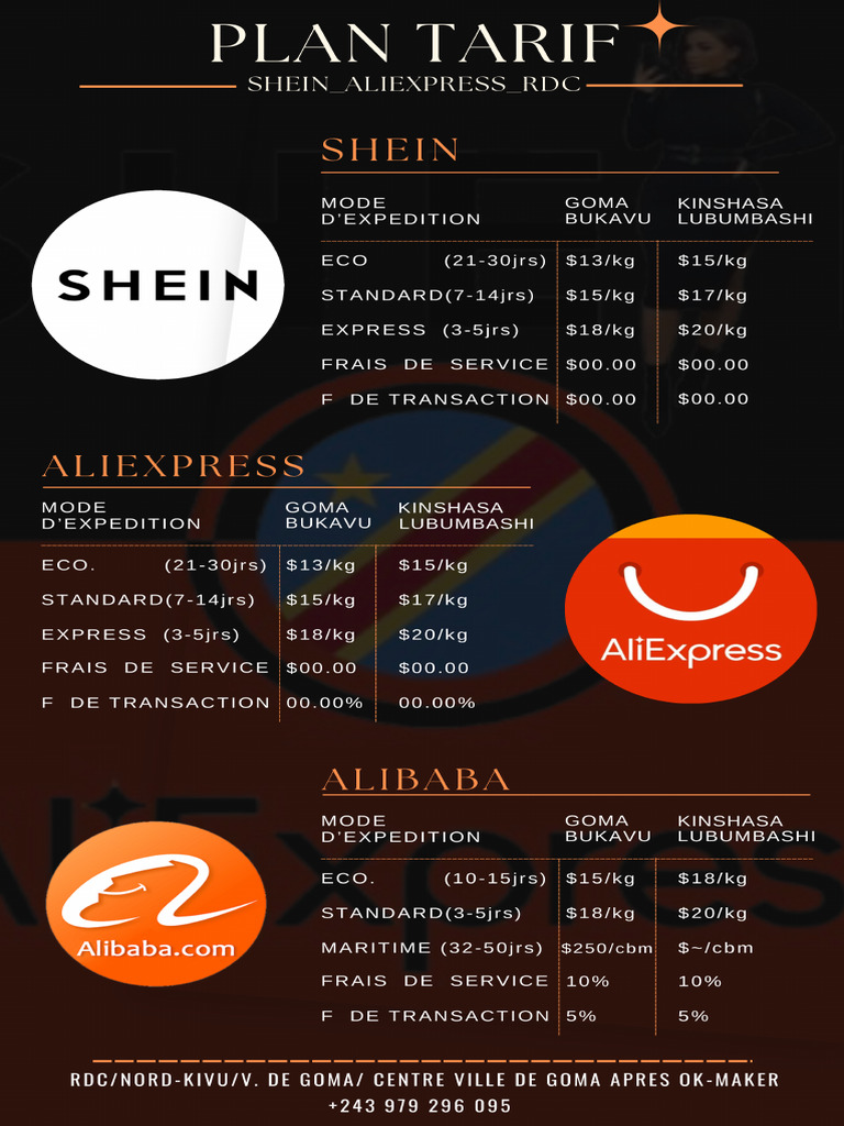 Plan Tarif-Shein Aliexpress RDC | PDF