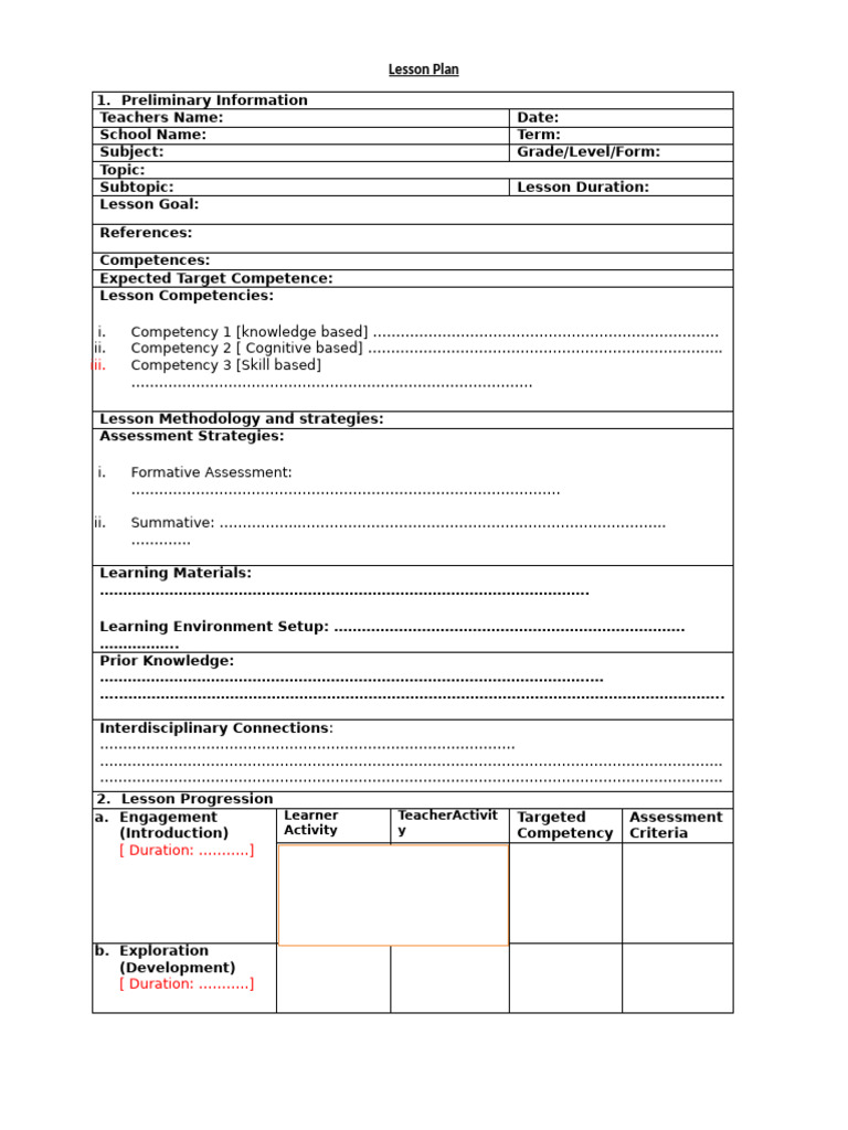 Lesson Plan CBC | PDF
