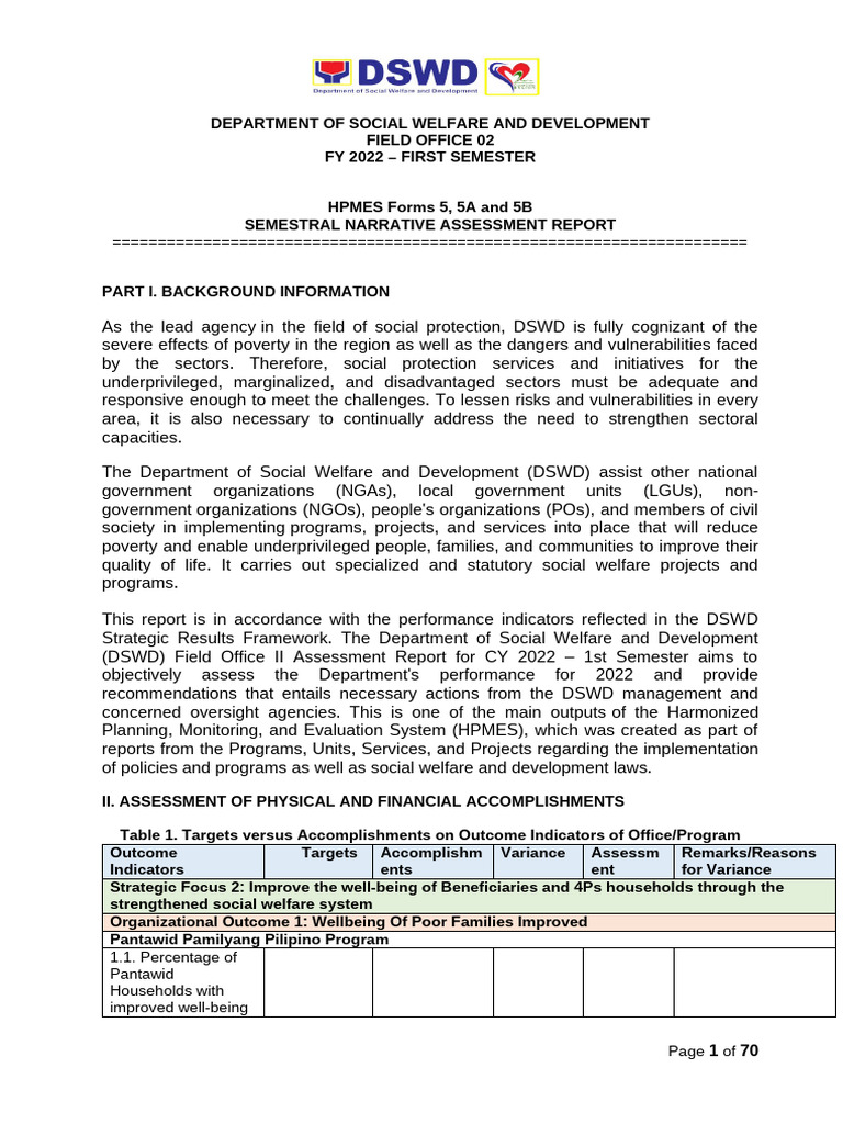 Editable Copy of DSWD FO 2 FY 2022 1st Semester F02 Semestral ...