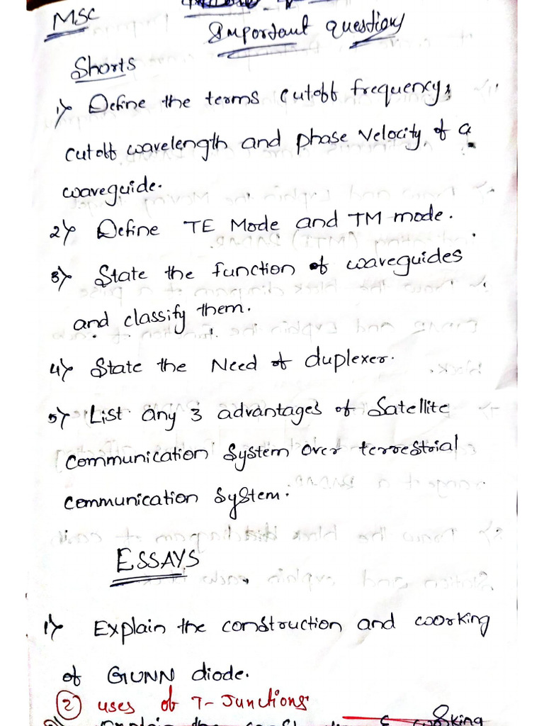 msc mid2 important questions | PDF