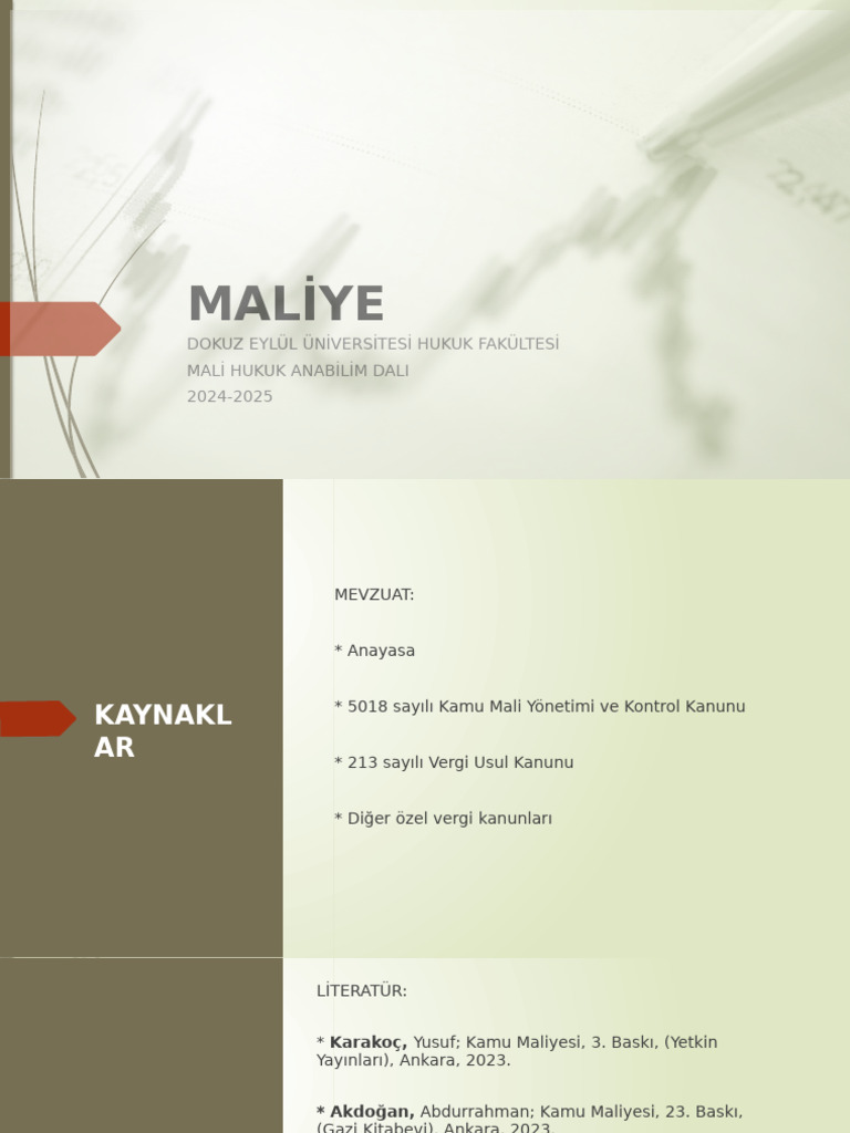 MALİYE 1. slayt 2024-2025 | PDF