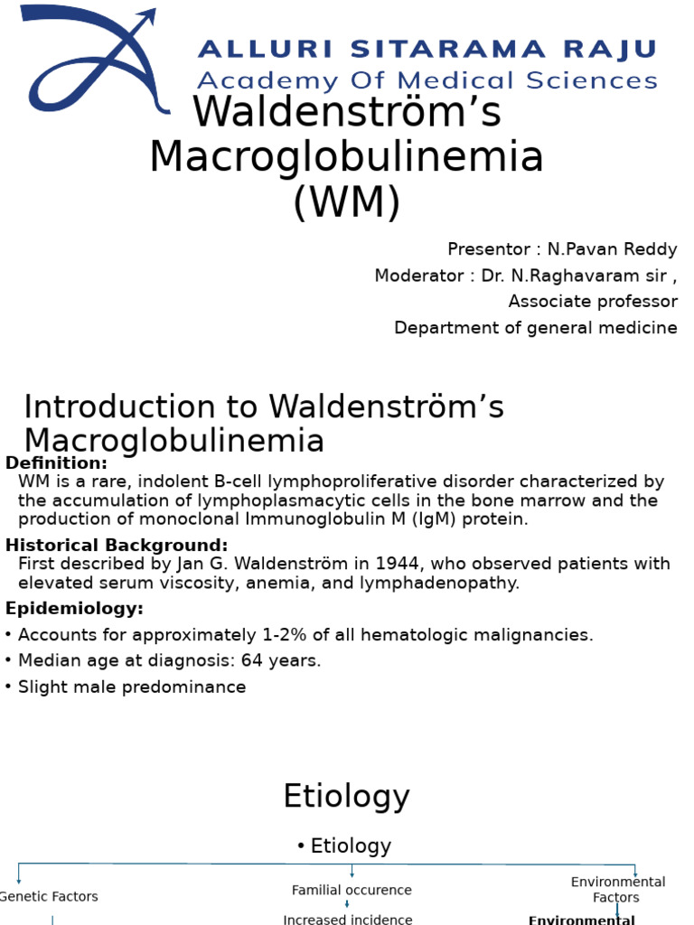 Waldenstroms Macroglobulinemia | PDF | Clinical Medicine | Diseases And Disorders