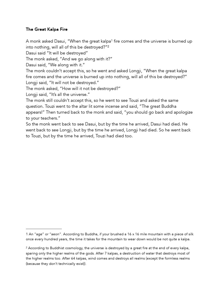 The Great Kalpa Fire - ACZC Translation | PDF