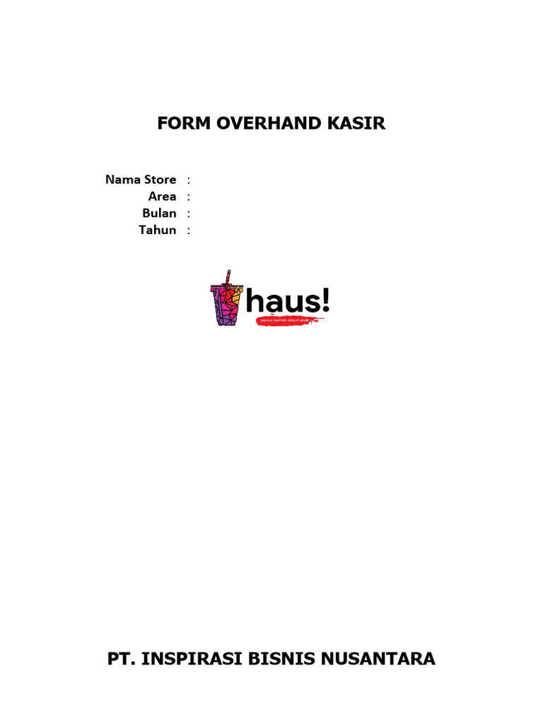 Form Overhand Kasir | PDF