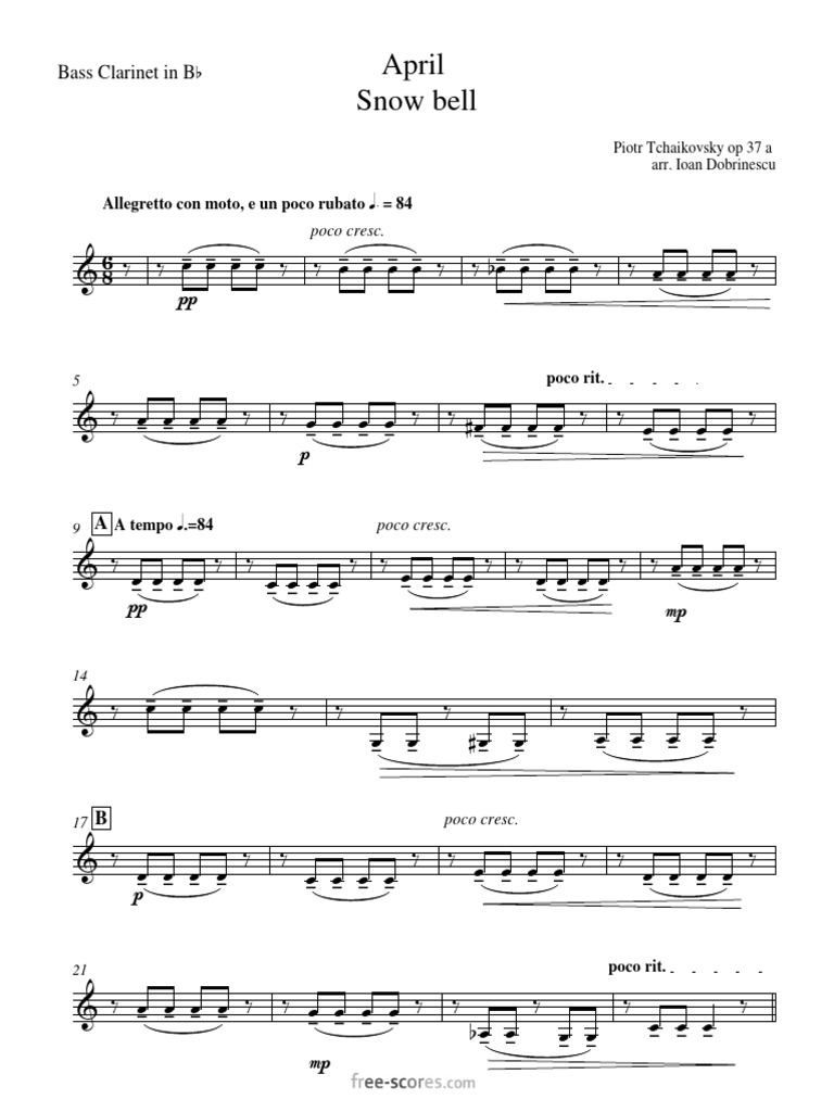 Tchaikovsky Piotr Ilitch The Seasons April The Snow Bell April Snow ...