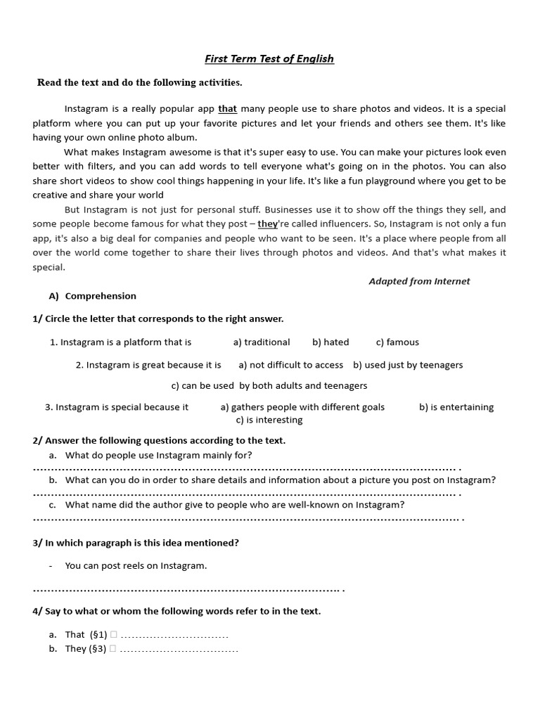 Instagram Overview and Activities Guide | PDF | Cyberspace | Human ...