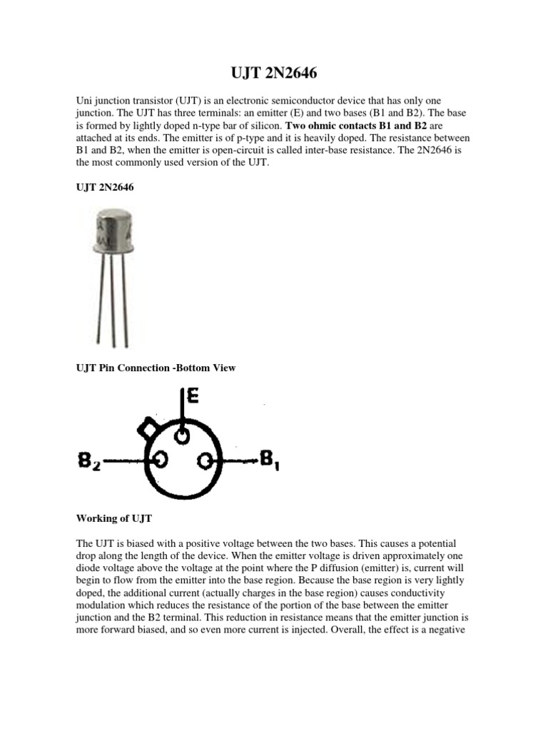 Ujt 2N2646 | PDF | P–N Junction | Manufactured Goods