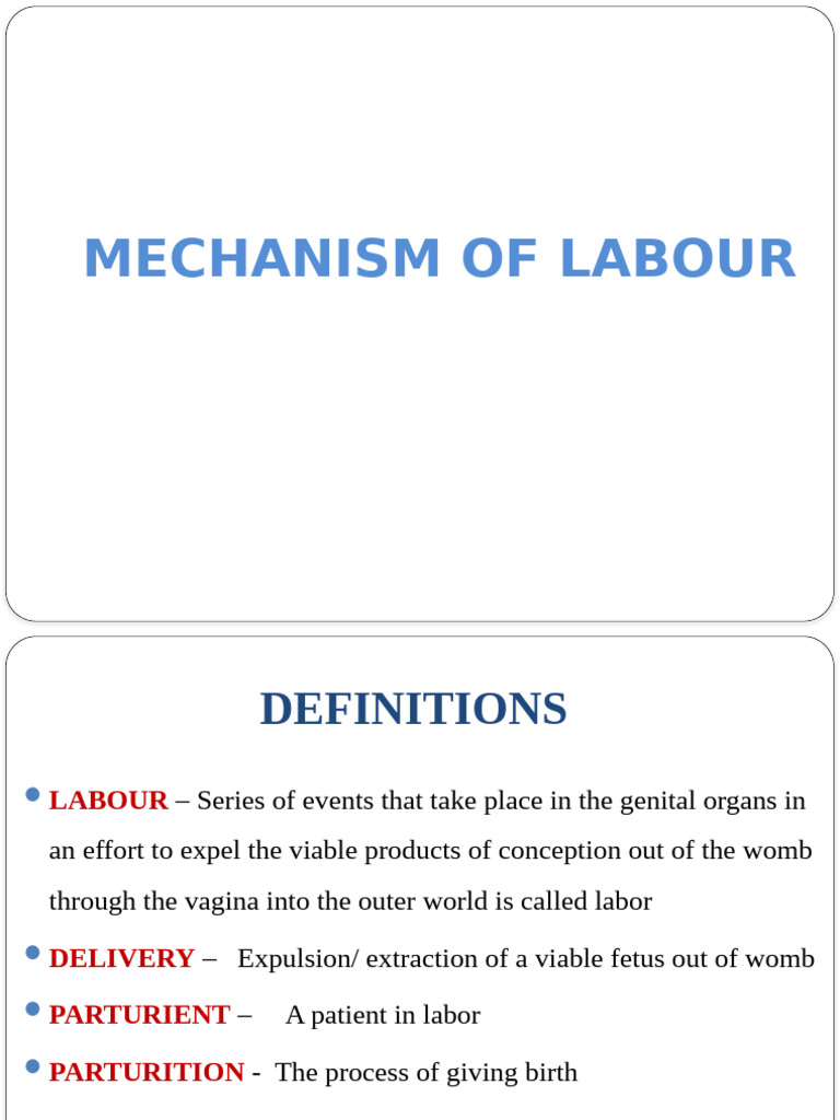 Mechanism of Labour | PDF | Childbirth | Human Pregnancy