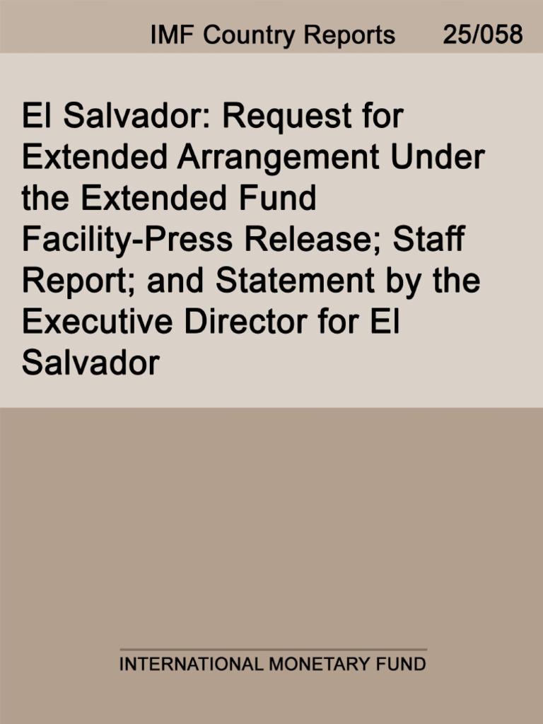 El Salvador - Request for Extended Arrangement Under the Extended Fund ...