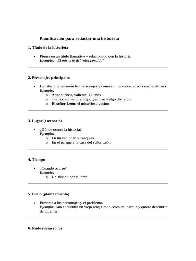 Planificación para Redactar Una Historieta | PDF