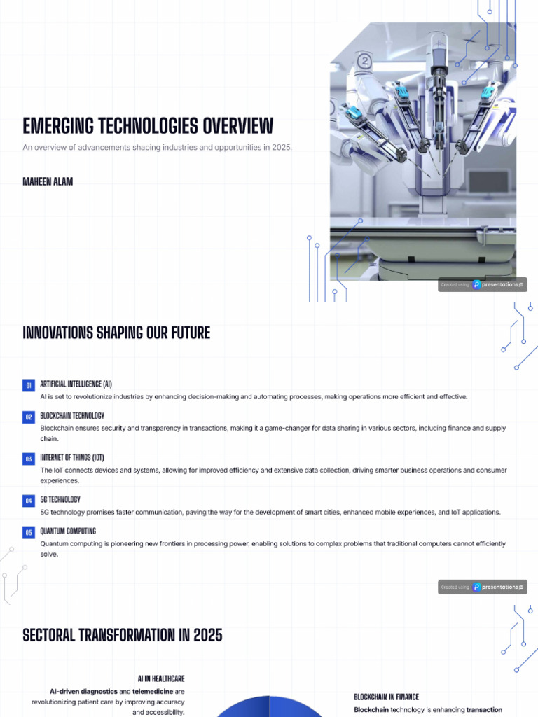 Exploring Emerging Technologies of 2025 | PDF