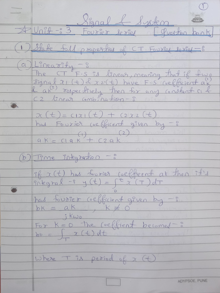 Signal and System Unit 3 (Question Bank) | PDF