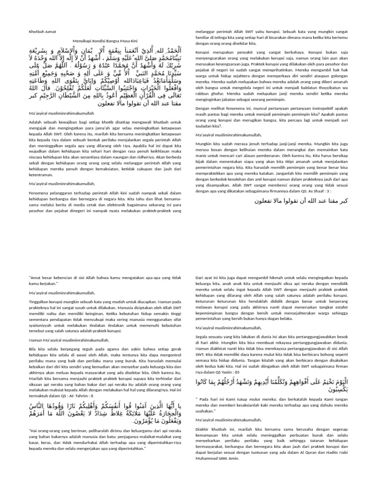 Khotbah Jumat Pemilu | PDF