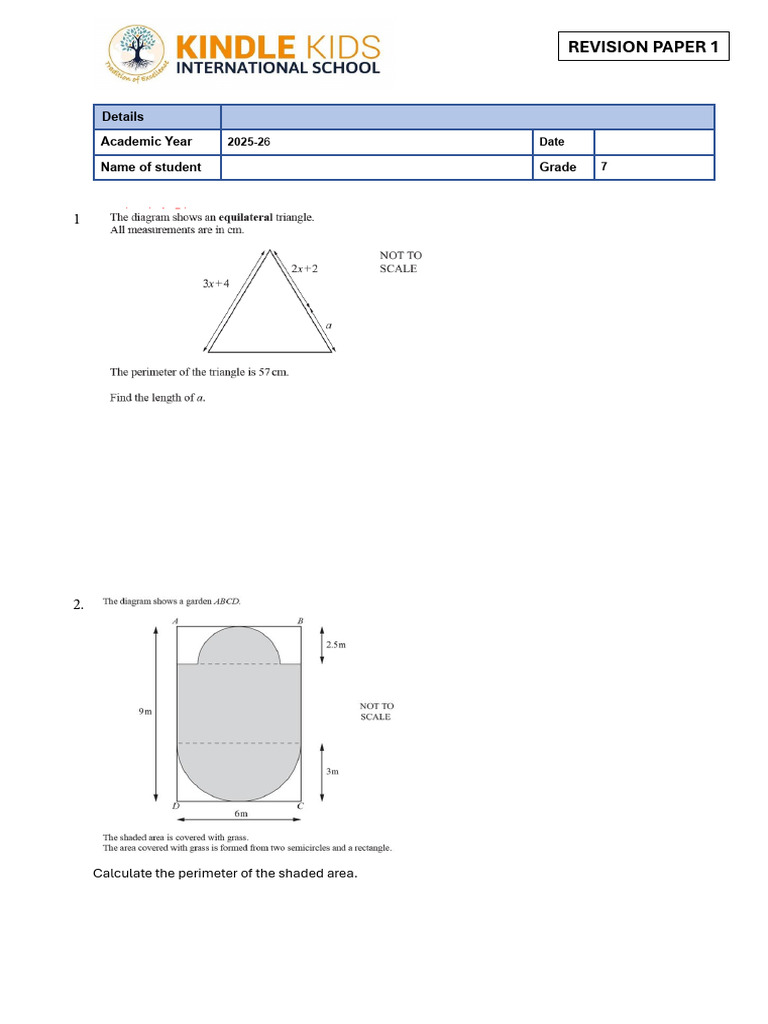 Revison Worksheet 1 CT1 | PDF