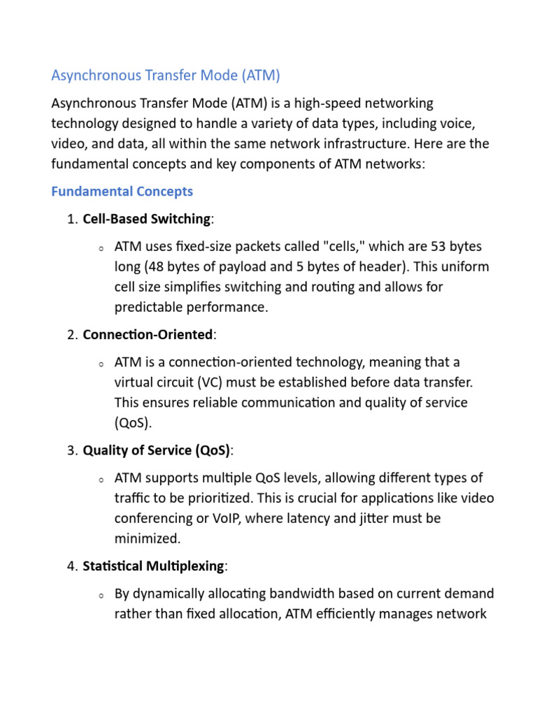 Asynchronous Transfer Mode | PDF | Asynchronous Transfer Mode | Computer Network