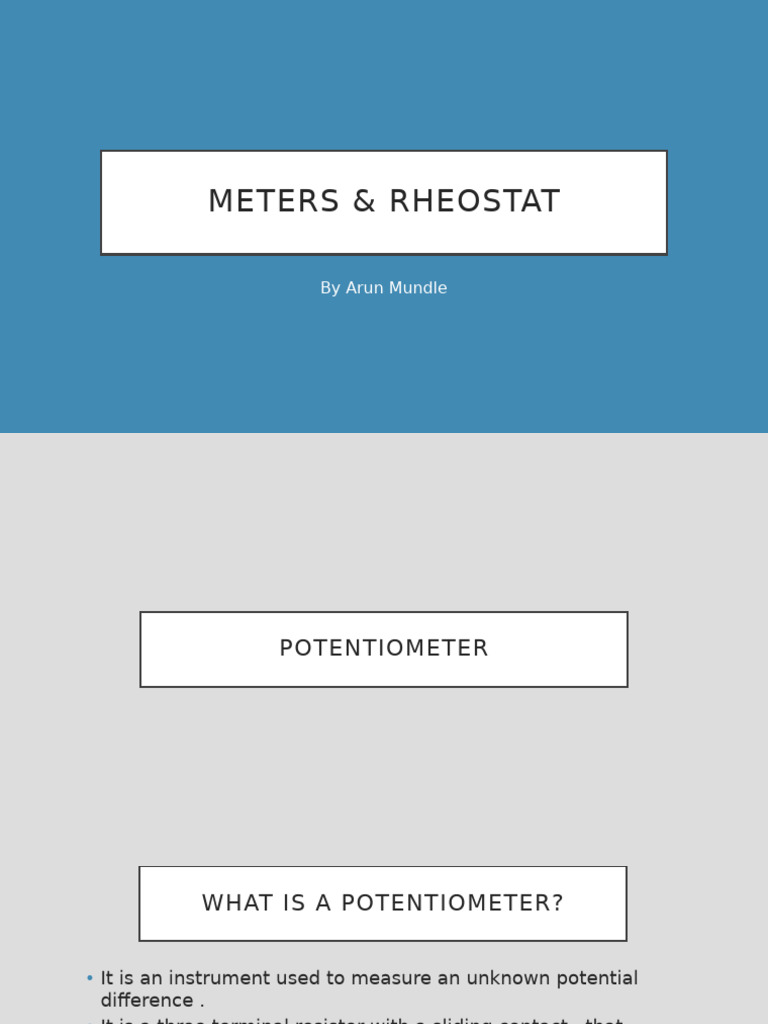 Understanding Potentiometers and Rheostats | PDF | Voltage | Electrical ...