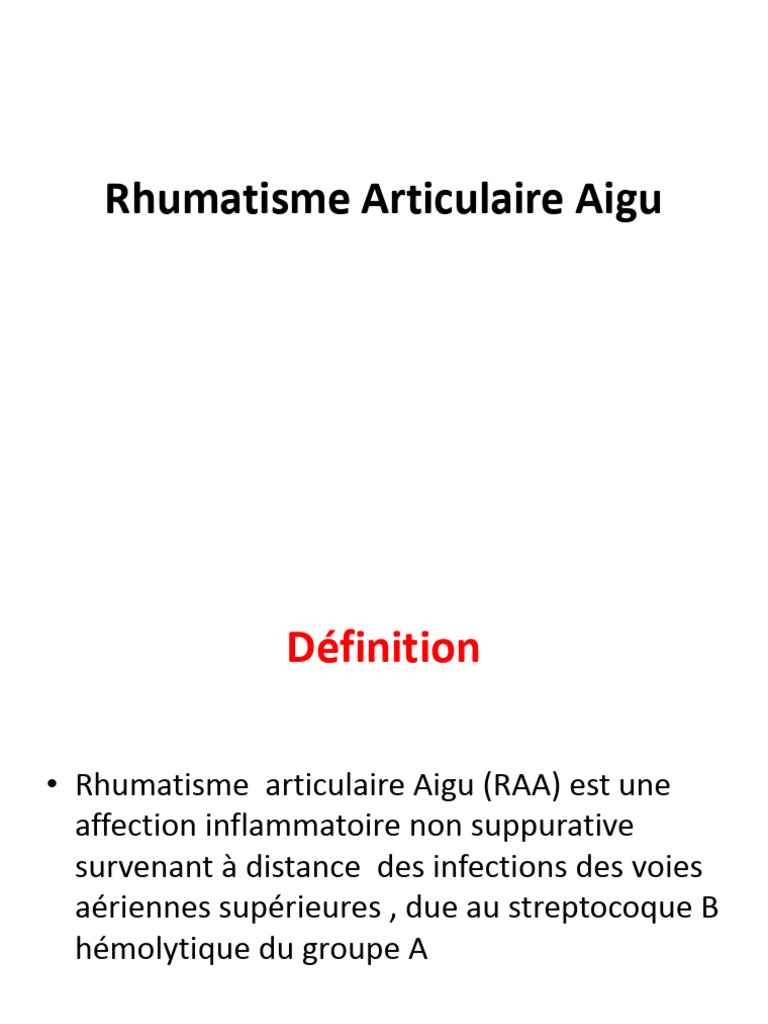 Rhumatisme Articulaire Aigu : Guide Complet | PDF | Streptocoque ...