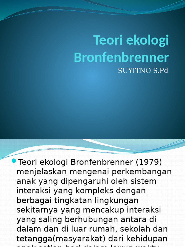 Teori Ekologi Bronfenbrenner (Bu EKy) | PDF