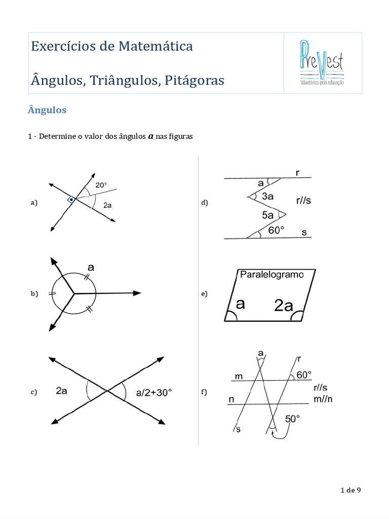 P1 - Ngulos e Tri-Ngulos | PDF