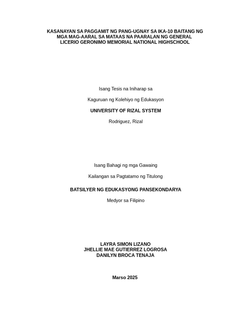 Front Page Thesis | PDF