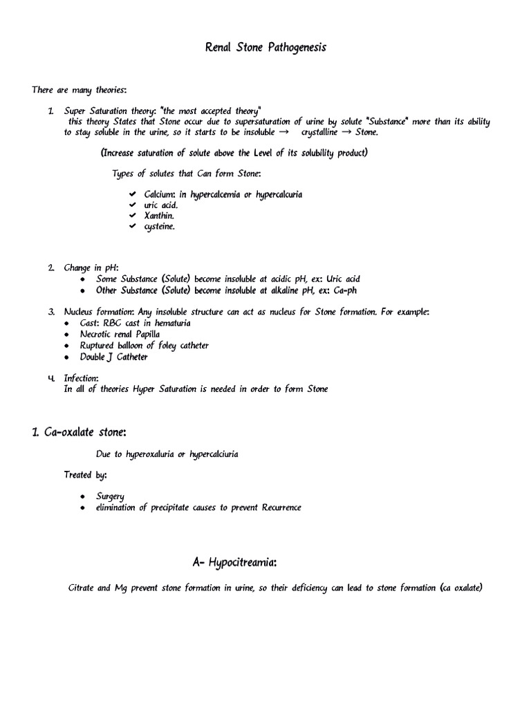 Urinary Stone Pathogenesis PDF | PDF | Calcium | Medical Specialties