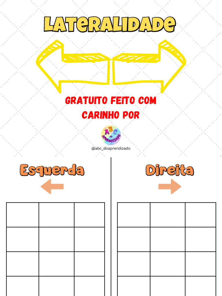 Lateralidade Gratuito ABC Do Aprendizado | PDF