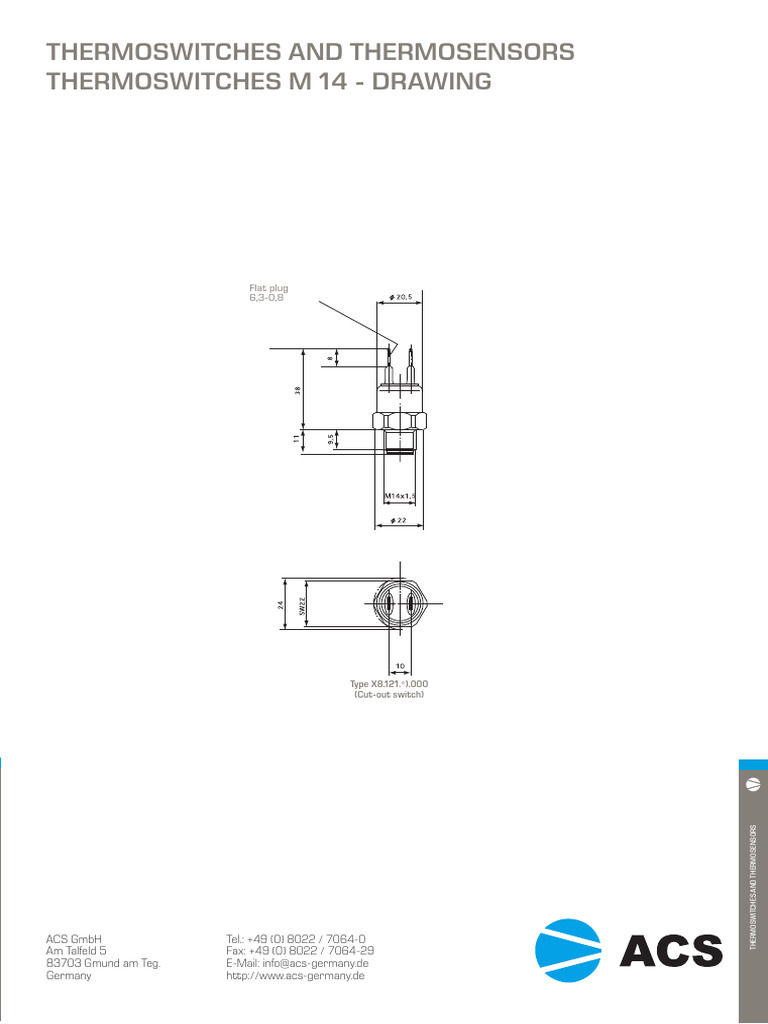Thermoswitches M14 Drawing | PDF