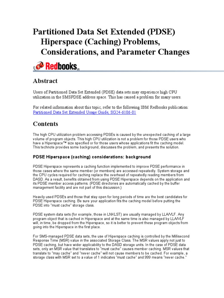 PDSE Tips | PDF | Cache (Computing) | Cpu Cache