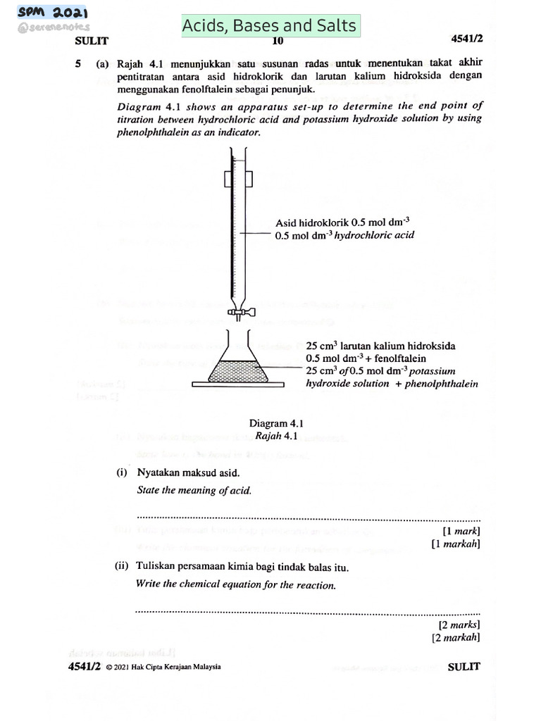 Acids, Bases and Salts (SPM) - 250414 - 234650 | PDF