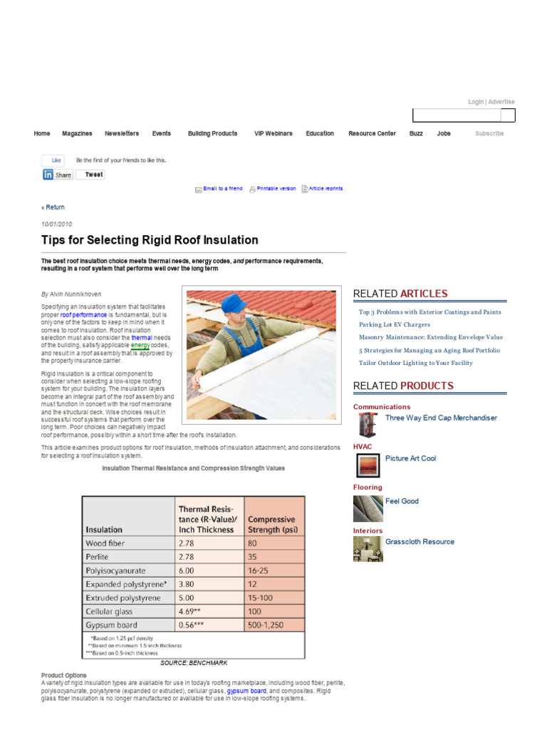 Tips For Selecting Rigid Roof Insulation | PDF | Building Insulation ...