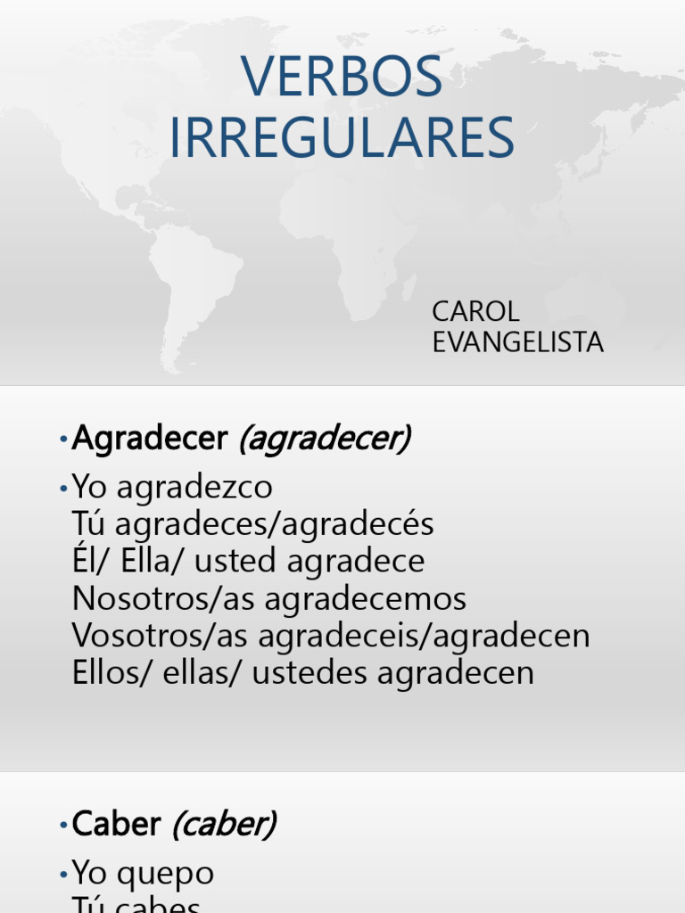 Verbos Irregulares en Español | PDF