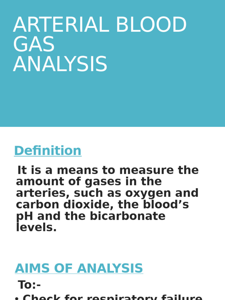 Arterial Blood Gas Analysis-2 | PDF
