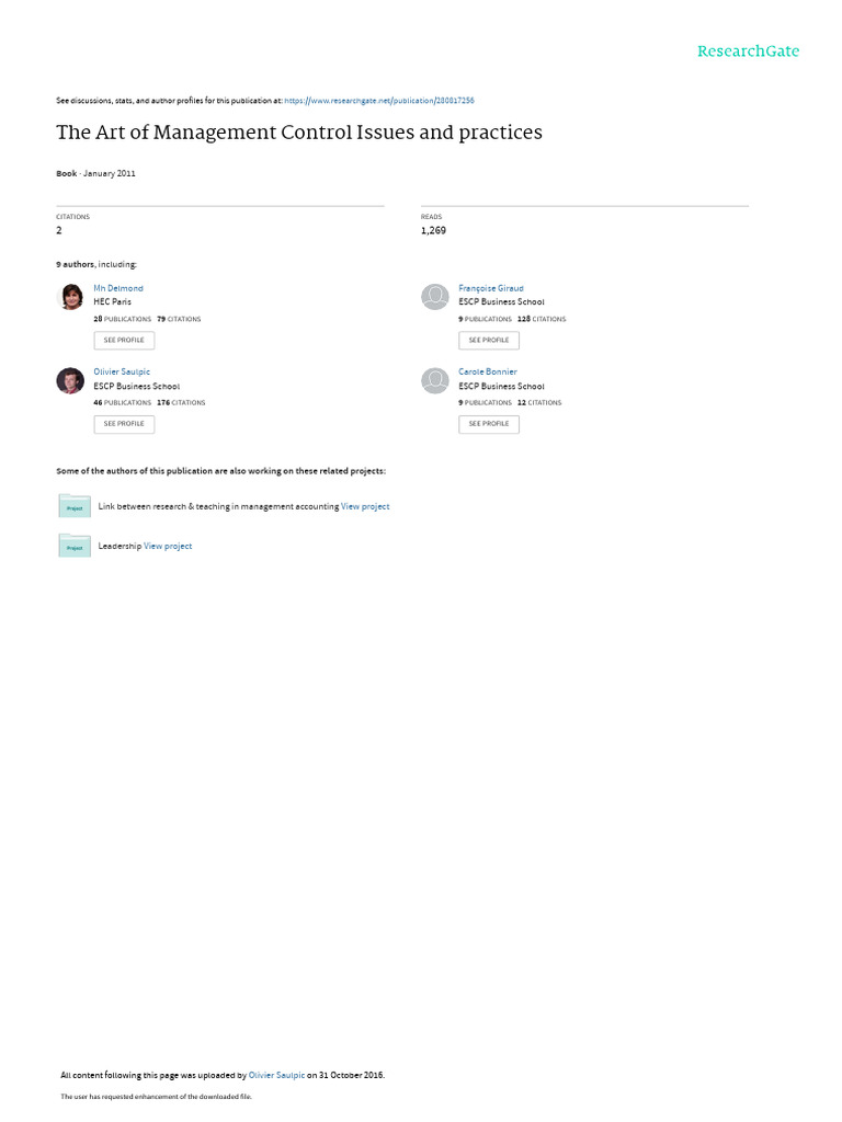 The Art of Management Control | PDF | Business
