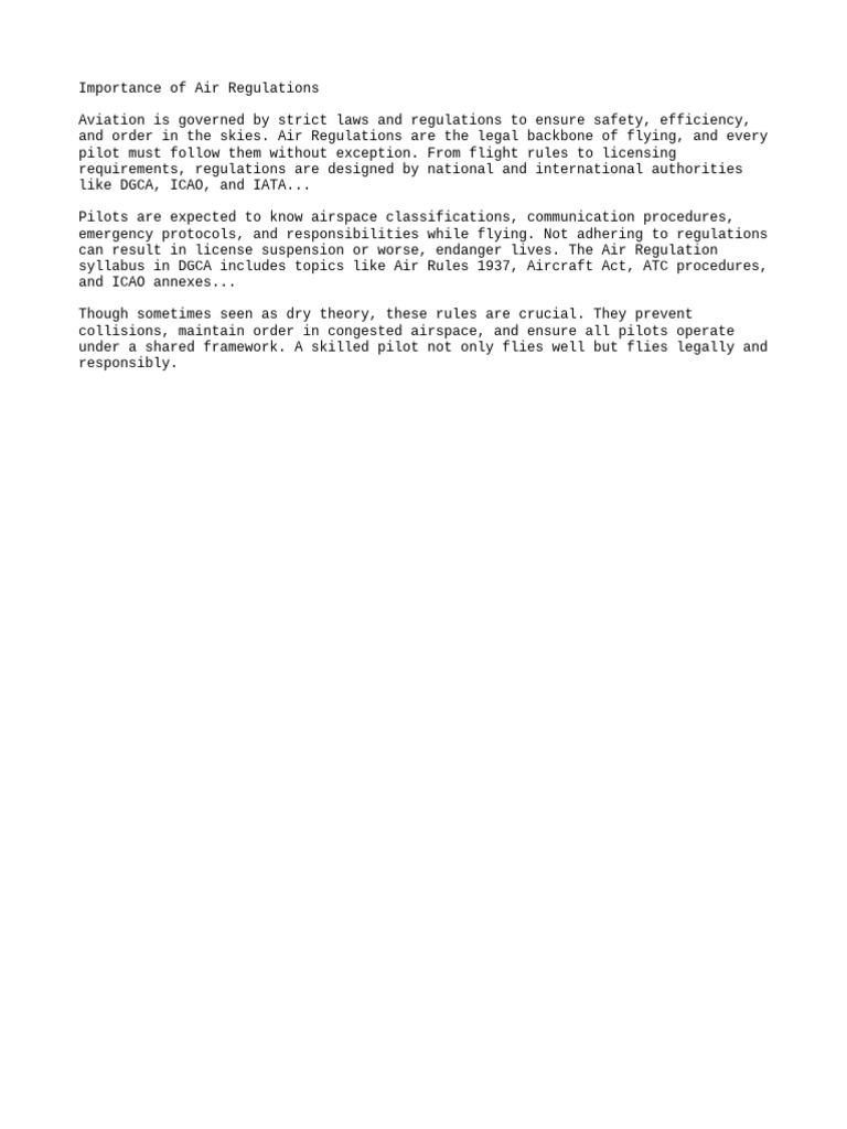 Importance of Air Regulations | PDF