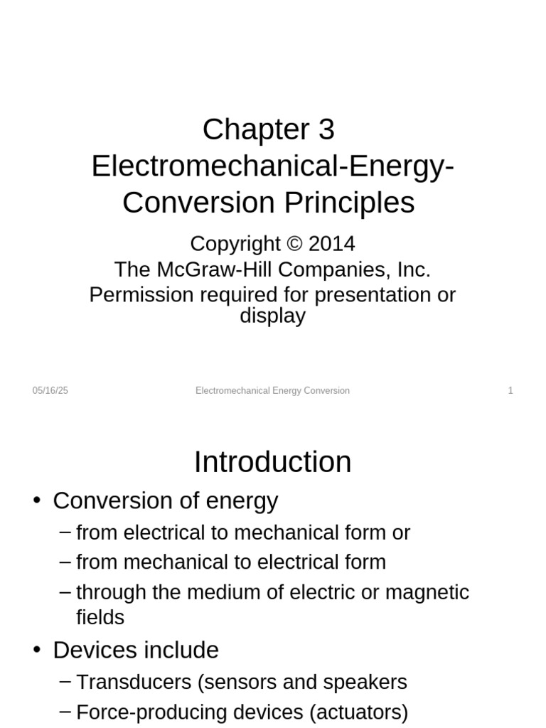 Chapter 3 Electromechanical Energy Conversion Principles | PDF | Magnetic Field | Electric Motor